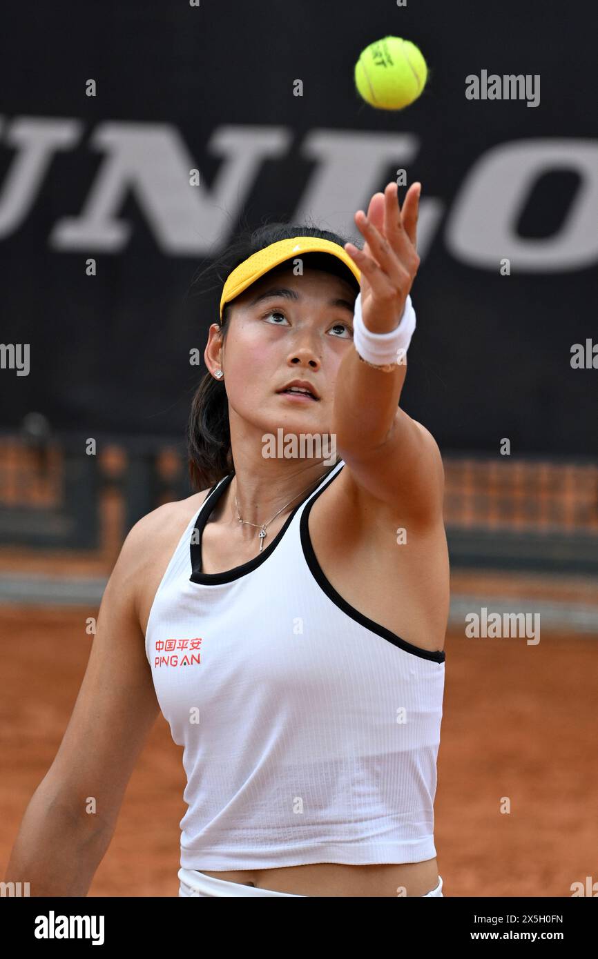 Rome, Italy. 9th May, 2024. Wang Yafan of China serves during women's ...