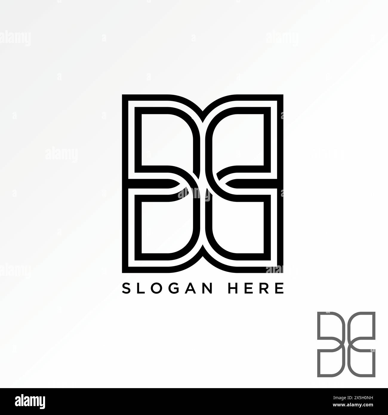 Logo design graphic creative concept premium vector stock initial letter B or BB font twin line ...