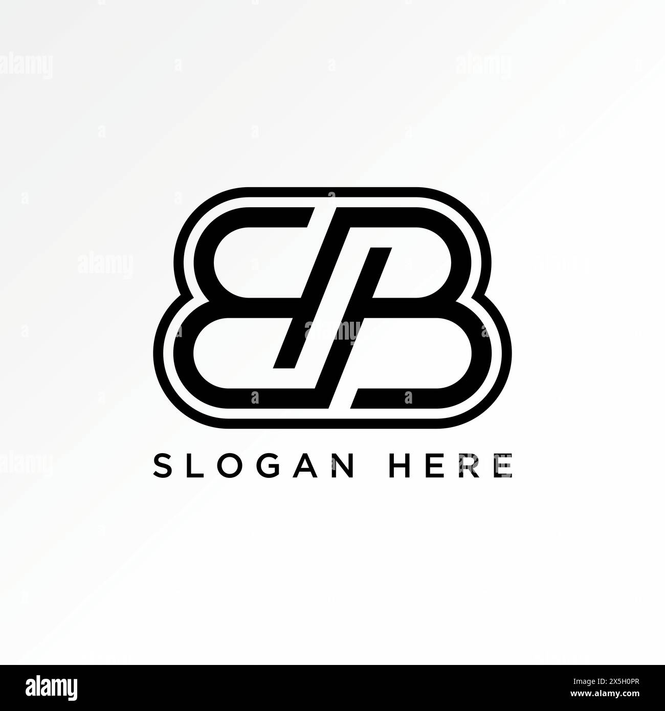 Logo design graphic creative premium concept vector stock initial letter B or BB font line art ...