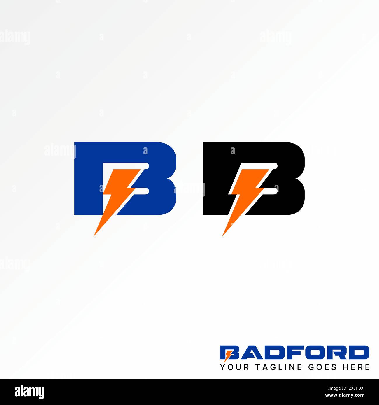 Logo design graphic concept creative vector premium stock letter initial B italic sans serif ...