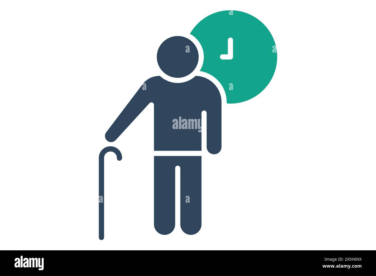 lifetime icon. people with clock. icon related to elderly. solid icon ...