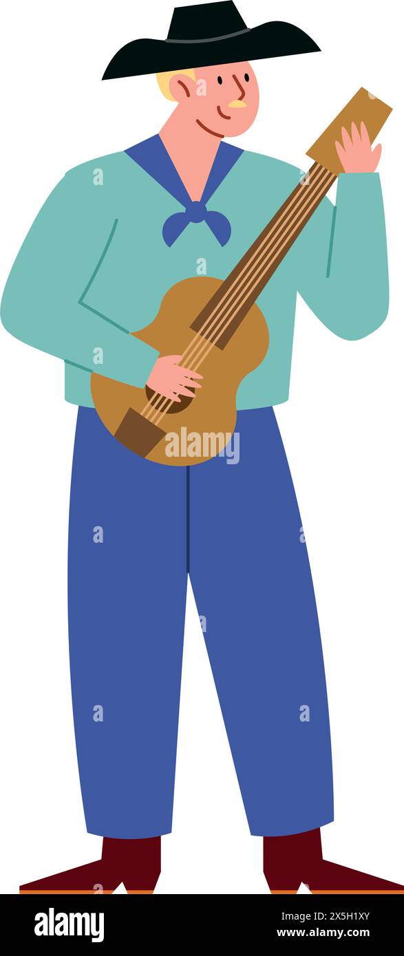Country and western man guitar Stock Vector Images - Alamy