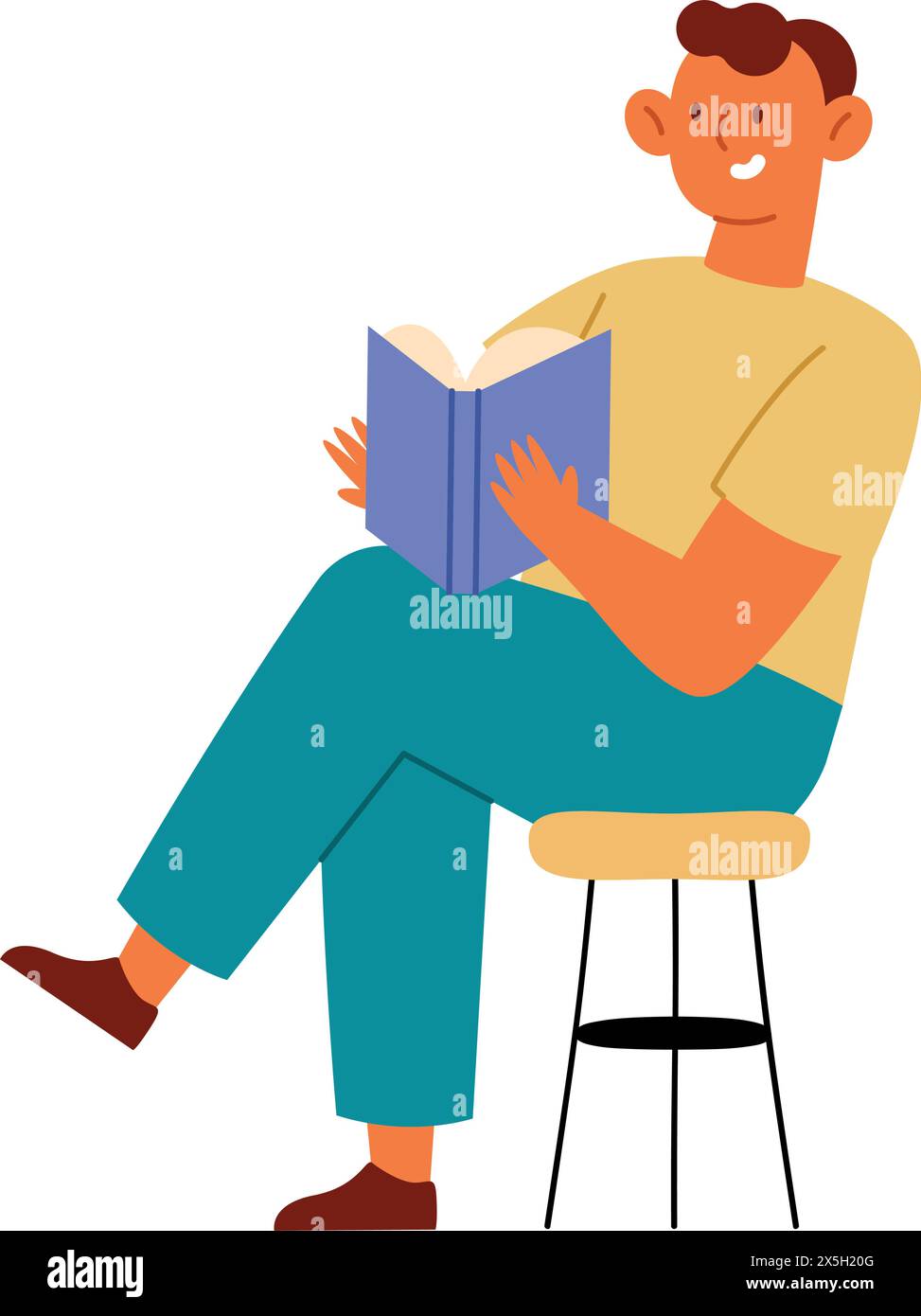 reader man sitting with book isolated design Stock Vector Image & Art ...