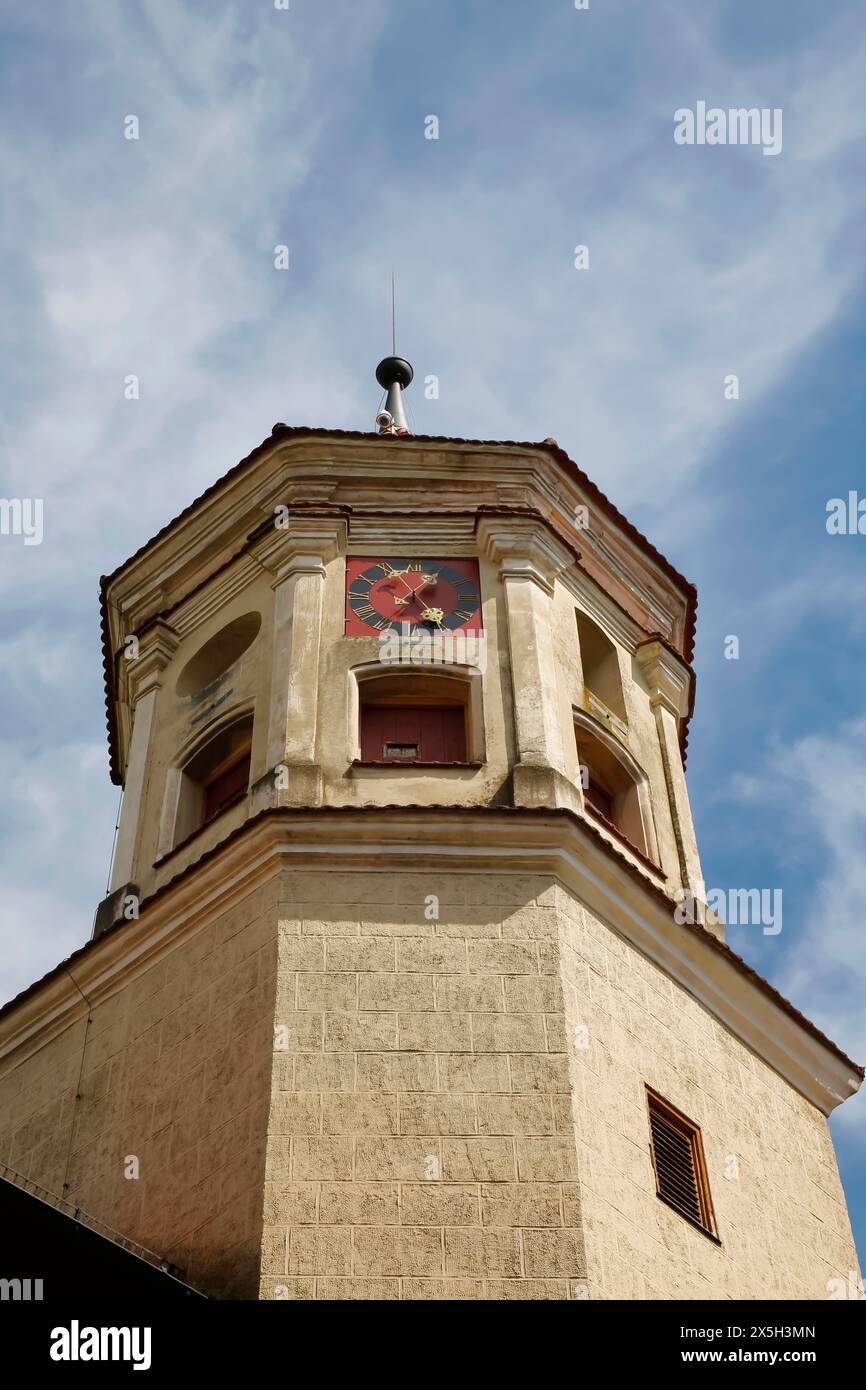 Brenz Castle, Renaissance castle from the 17th century, tower, clock ...