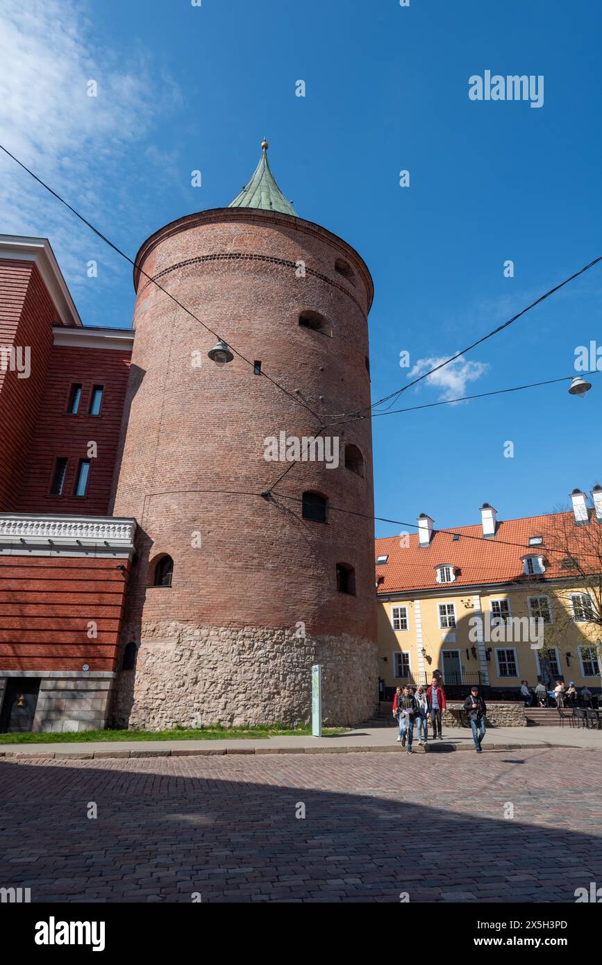 Historic powder tower, part of the former fortifications, Riga, Latvia ...