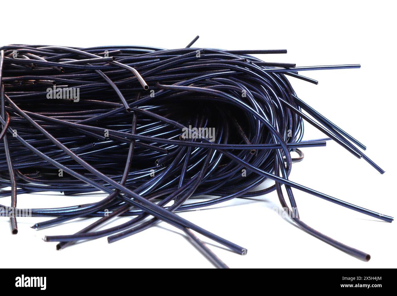 black bullion wire isolated on white background Stock Photo - Alamy