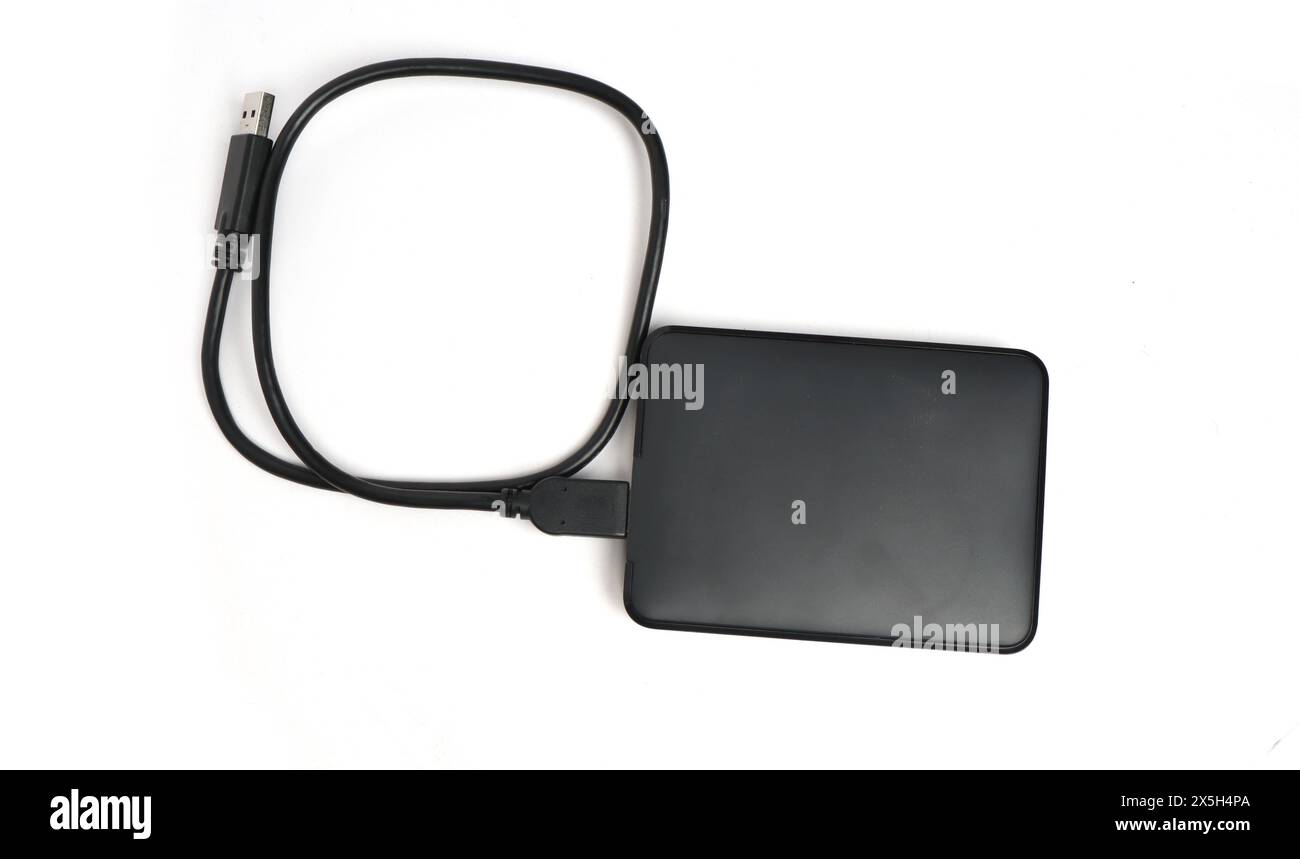 Black external portable hard hi-res stock photography and images - Alamy