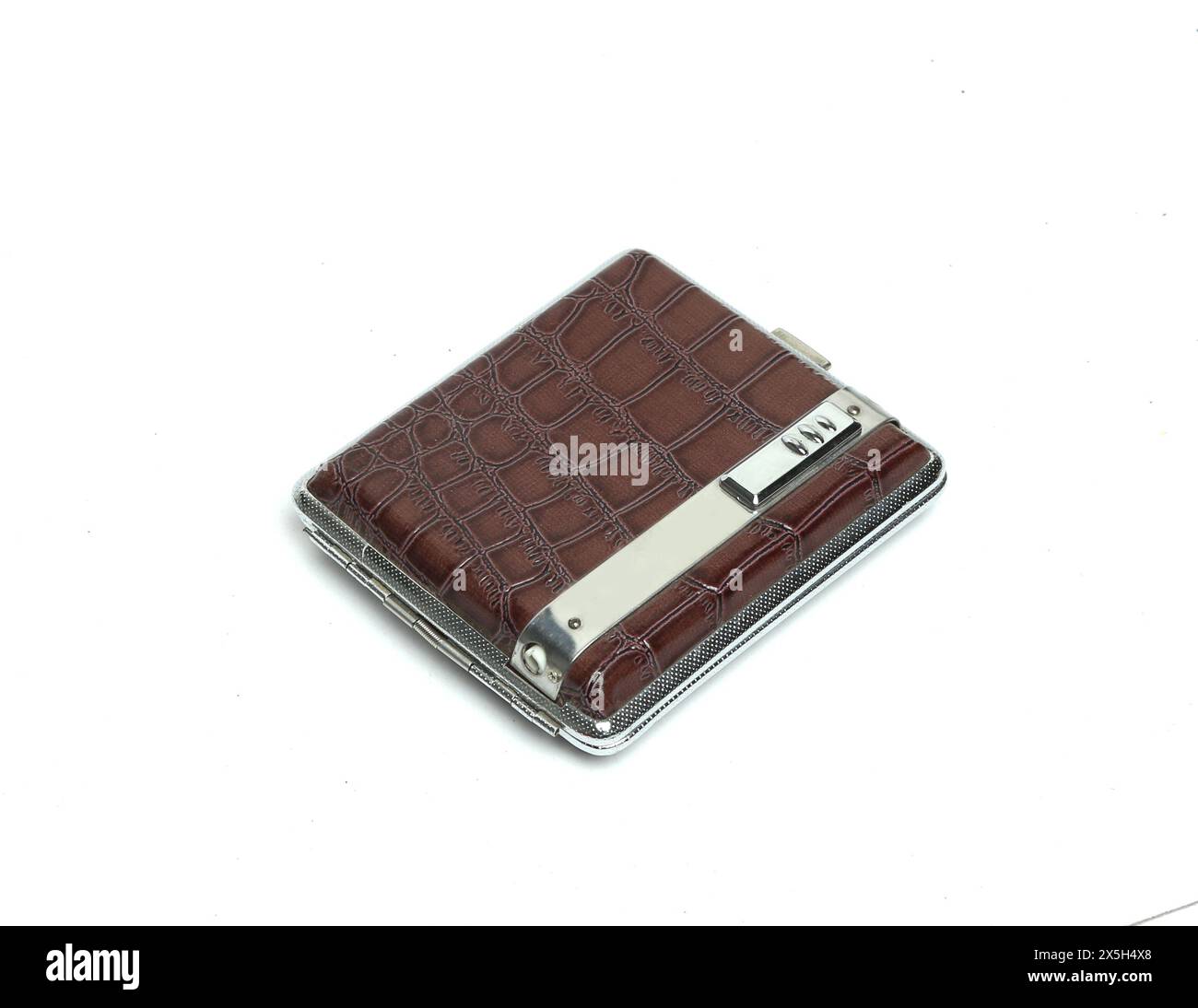 brown leather cigarette case isolated Stock Photo - Alamy