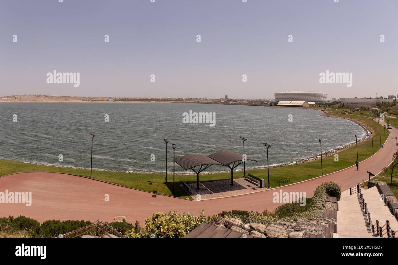 Baku. Azerbaijan. 05.10.2021. Boyuk-Shor Park near the Olympic Stadium ...