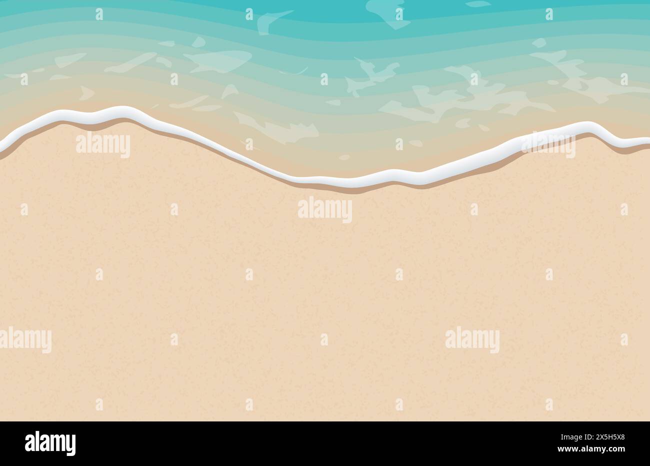 Soft waves with foam of blue ocean on the sandy summer beach Stock ...