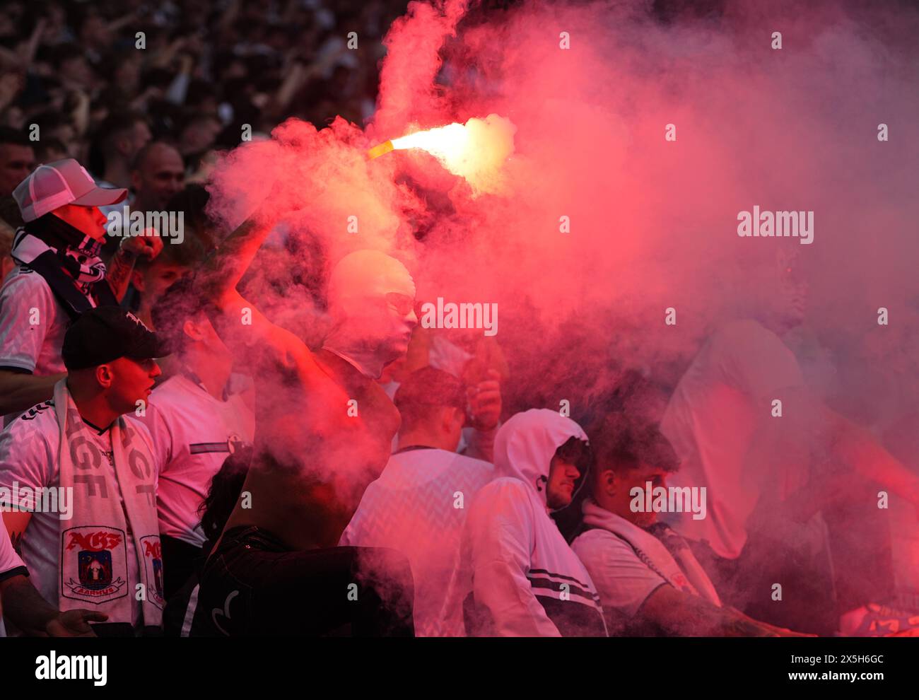 May 09 2024: AGF (Aarhus BK) fans during the Danish Cup Final game ...