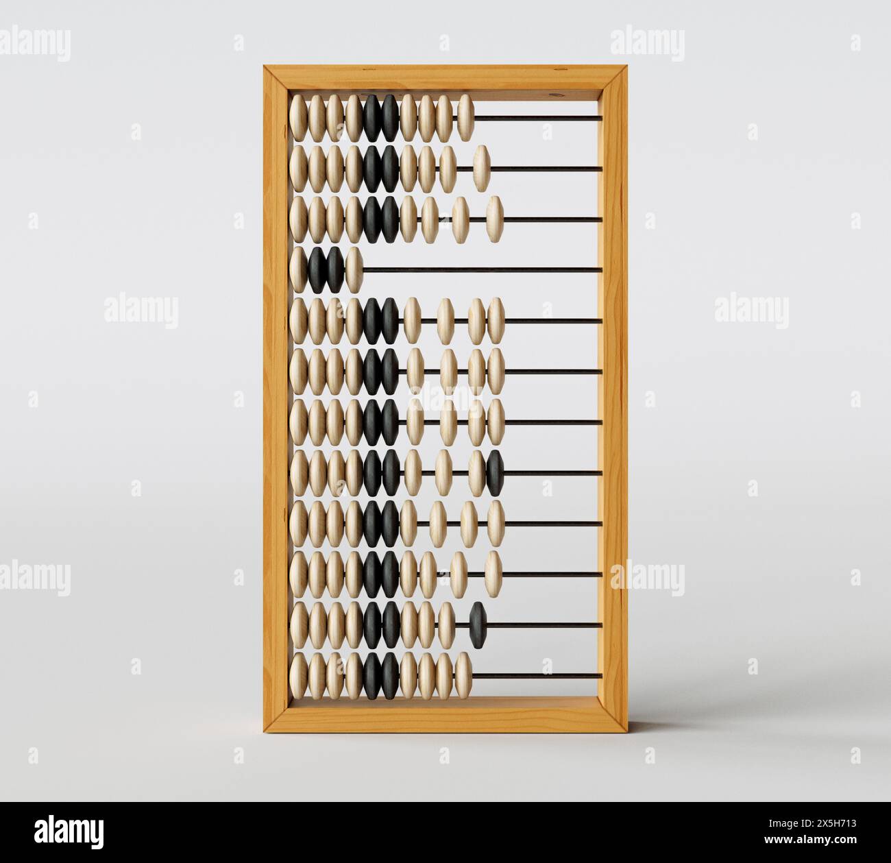 A vintage accounting abacus on an isolated white studio background - 3D ...