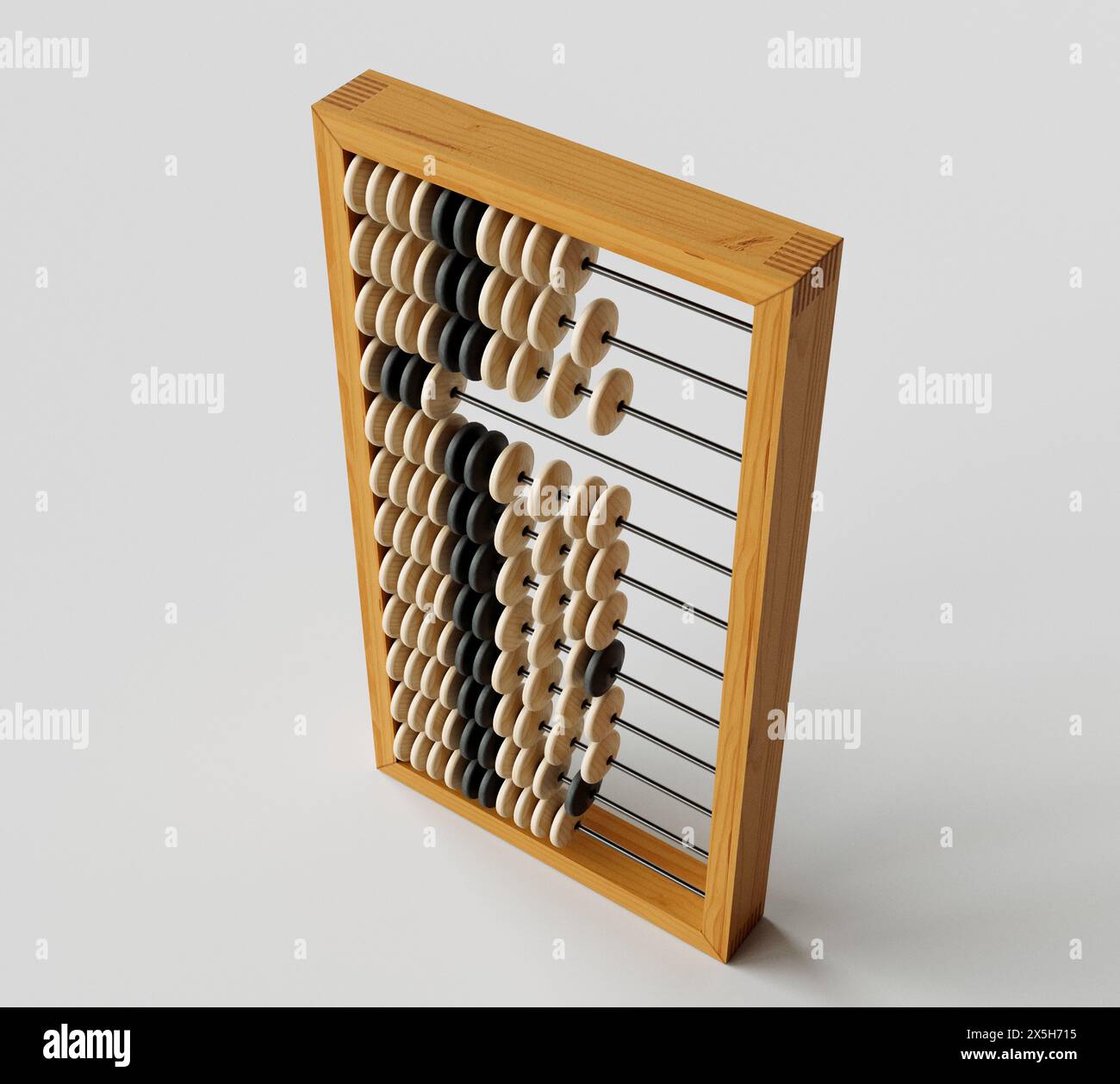 A vintage accounting abacus on an isolated white studio background - 3D ...