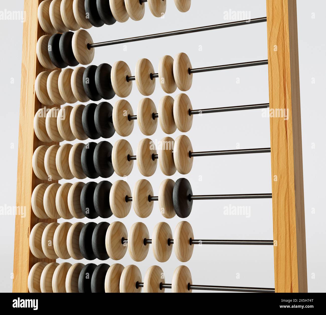 A vintage accounting abacus on an isolated white studio background - 3D ...