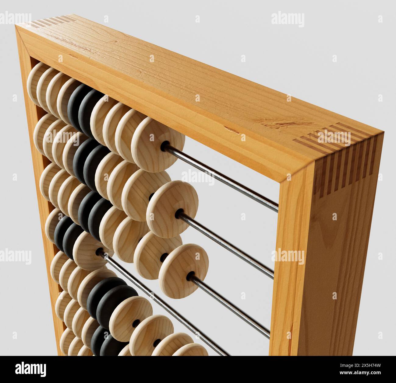 A vintage accounting abacus on an isolated white studio background - 3D ...
