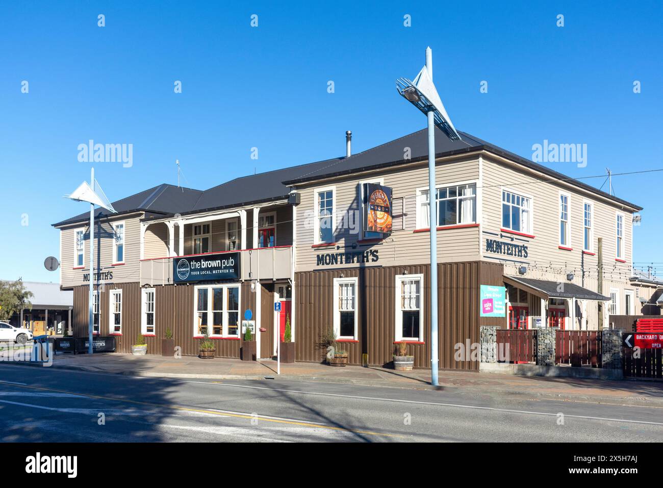Historic The Brown Pub, Main Road, Methven, Canterbury, South Island ...
