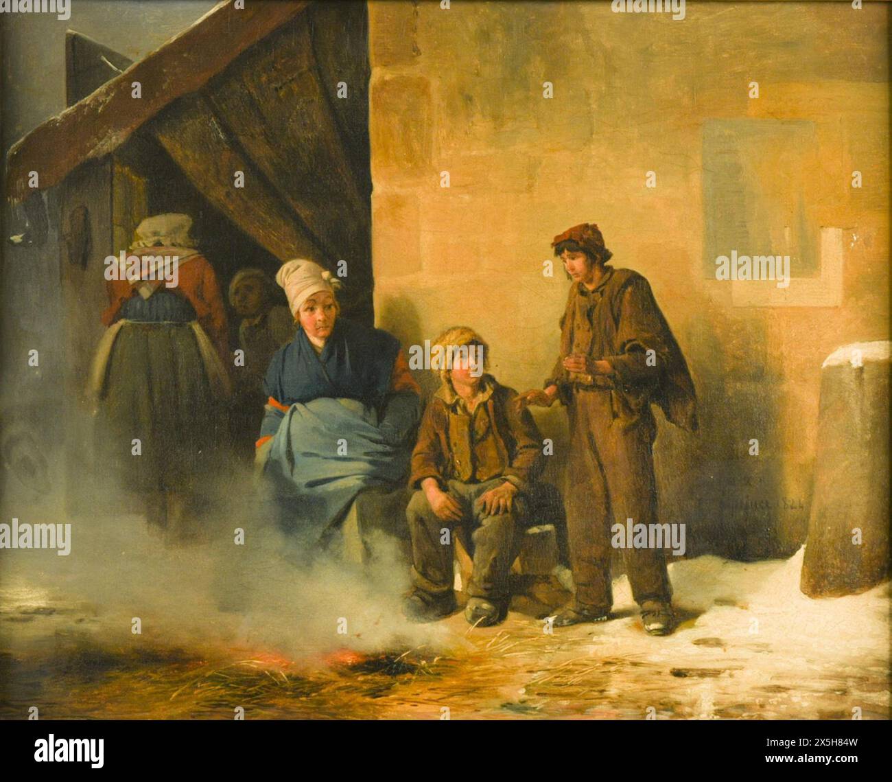 Peasants by a fire, 1824, private collection. Auguste-Xavier Leprince ...