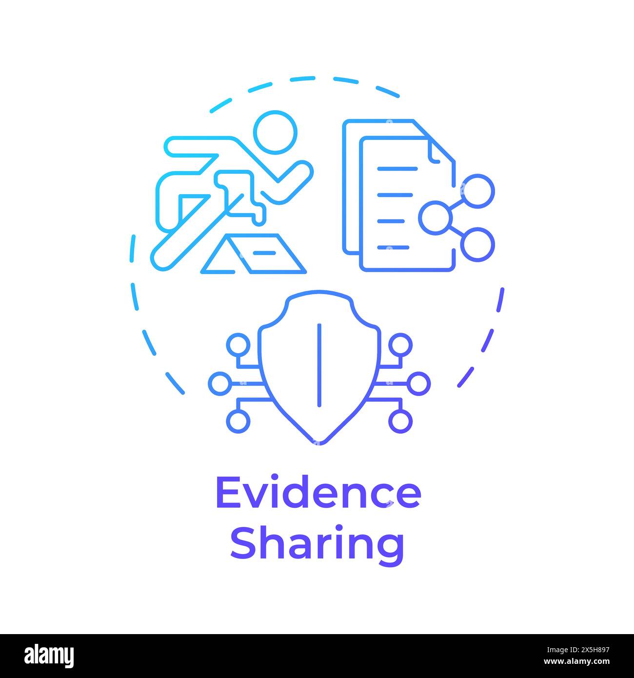 Evidence sharing blue gradient concept icon Stock Vector Image & Art ...