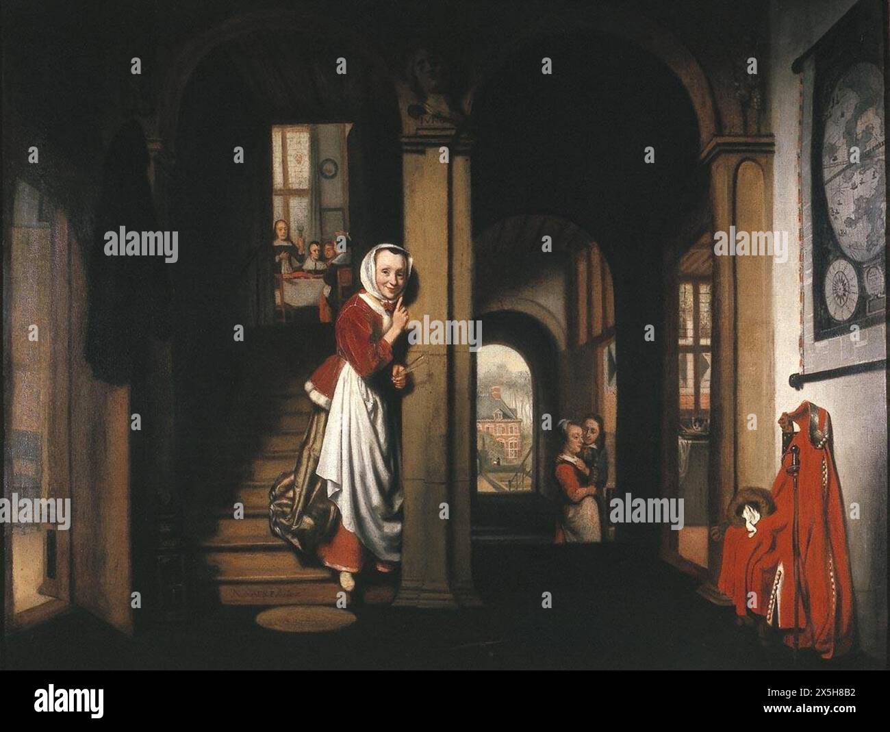 The eavesdropper Nicolaes Maes Stock Photo - Alamy