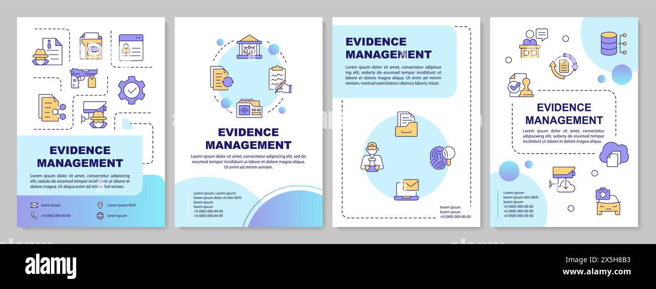 Evidence control blue gradient brochure template Stock Vector Image ...