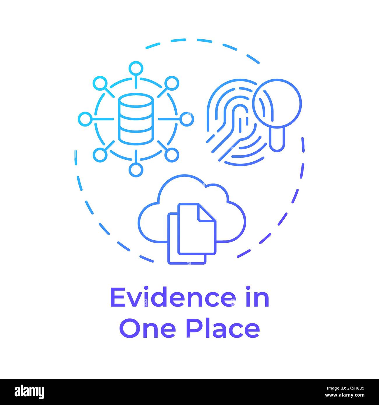 Evidence in one place blue gradient concept icon Stock Vector Image & Art - Alamy