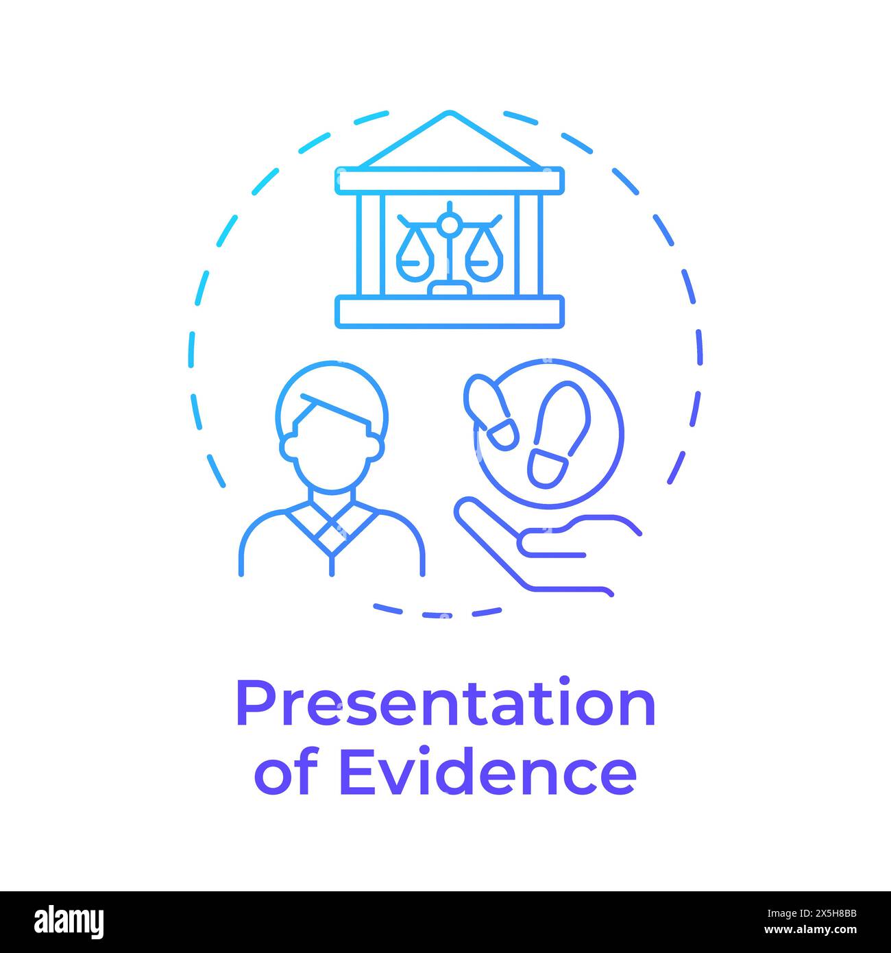 Presentation Of Evidence Blue Gradient Concept Icon Stock Vector Image