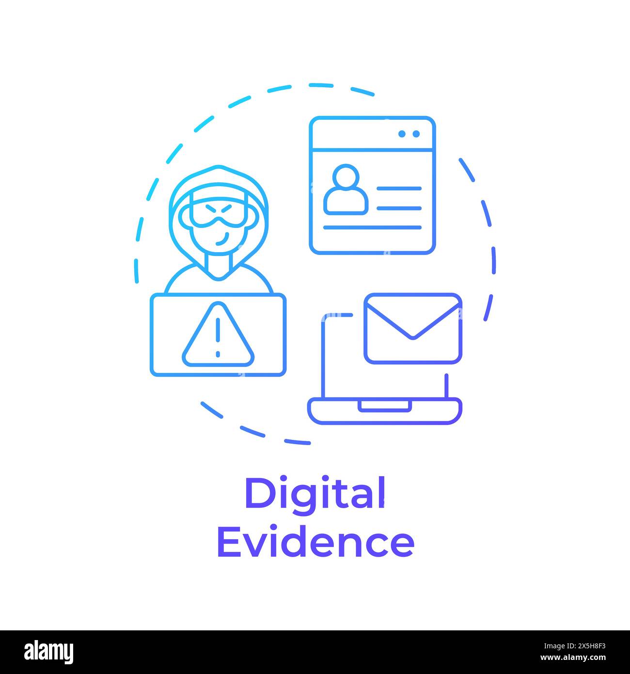 Digital evidence blue gradient concept icon Stock Vector Image & Art ...
