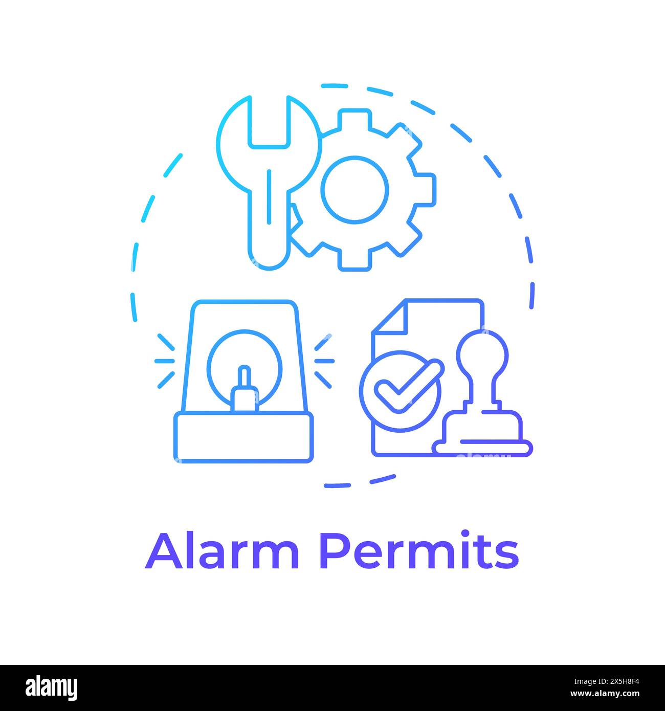 Alarm permits blue gradient concept icon Stock Vector Image & Art - Alamy
