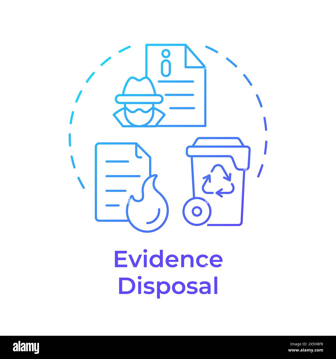 Evidence disposal blue gradient concept icon Stock Vector Image & Art ...