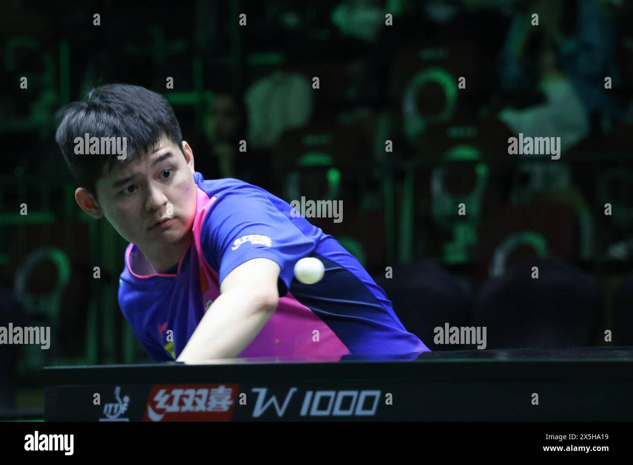 Jeddah, Saudi Arabia. 9th May, 2024. Lin Shidong of China hits a return ...