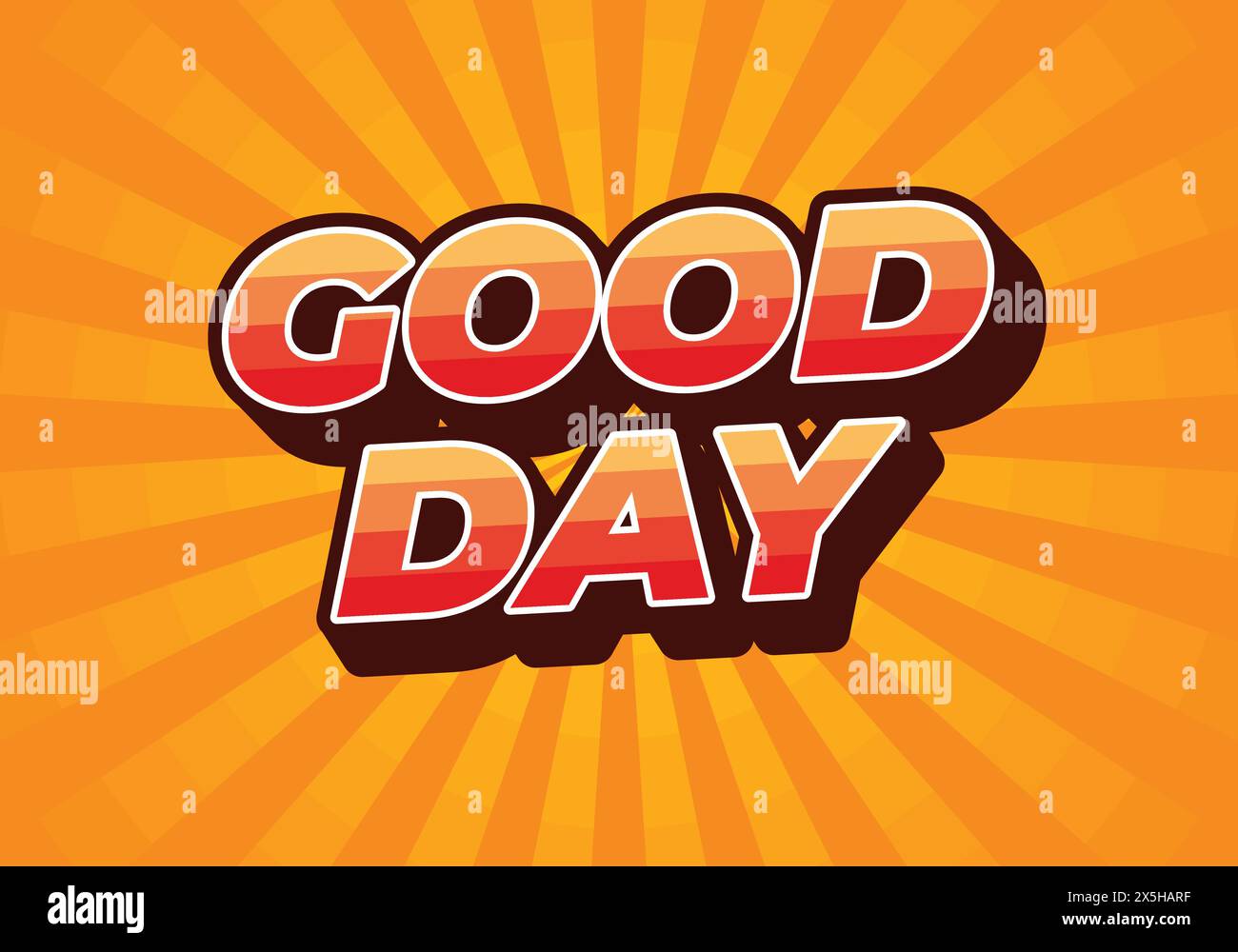 Good day 3d text effect style Stock Vector Images - Alamy