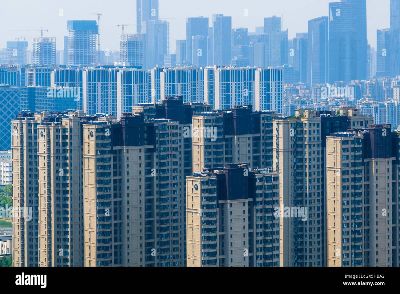 NANJING, CHINA - MAY 10, 2024 - High-rise buildings are seen in the ...
