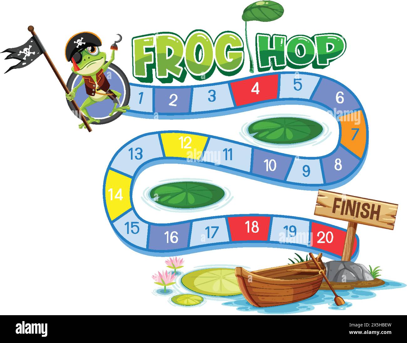 Colorful vector of a frog-themed board game Stock Vector Image & Art ...