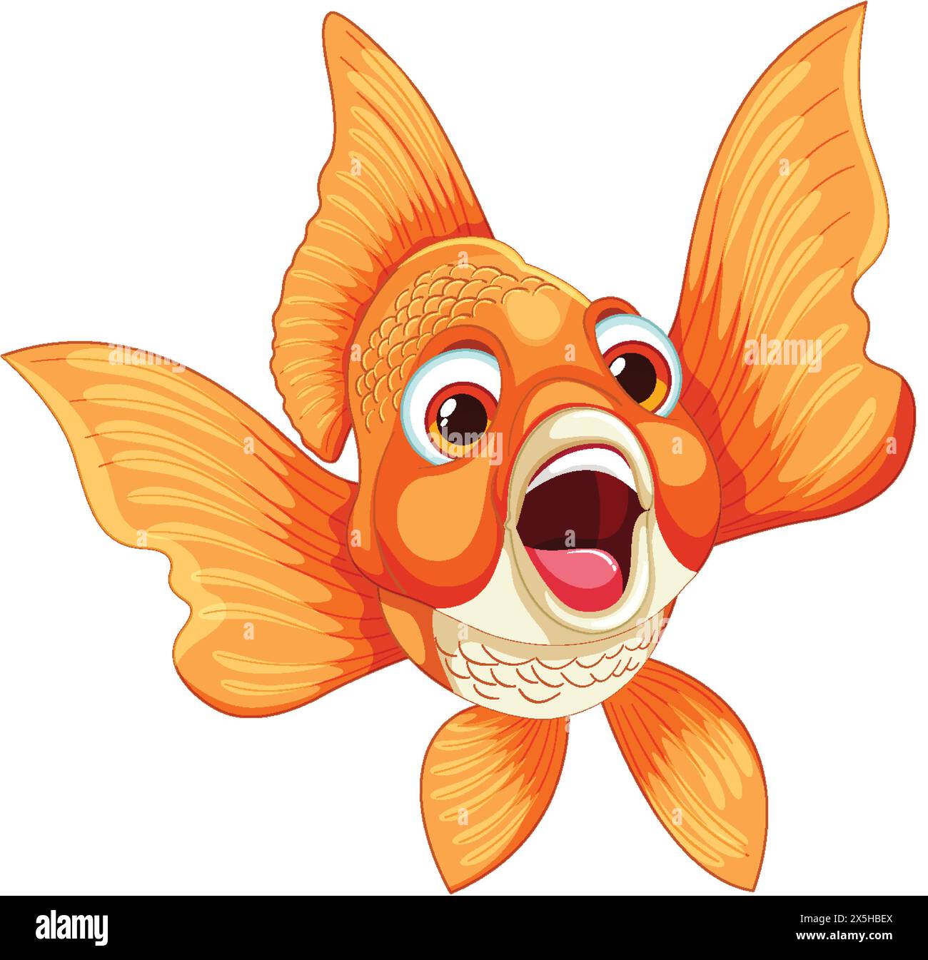Cartoon Happy Goldfish