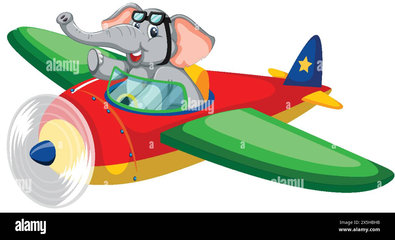 Cute cartoon airplane colorful Stock Vector Images - Alamy