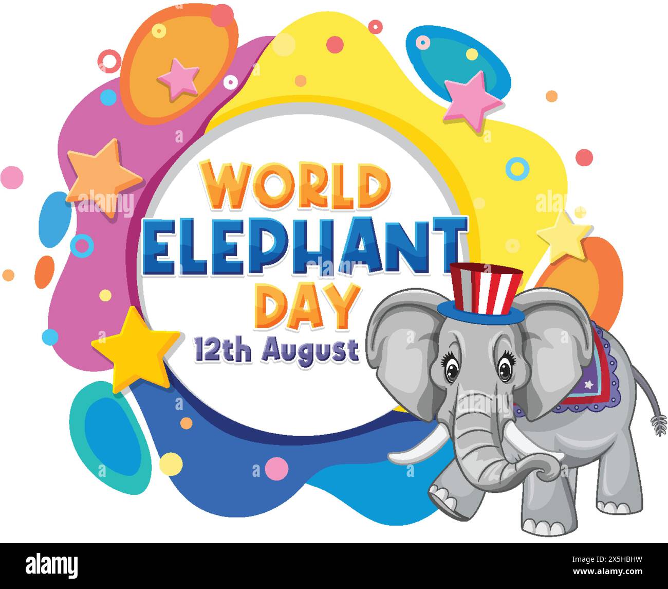 Colorful vector illustration for World Elephant Day Stock Vector Image ...