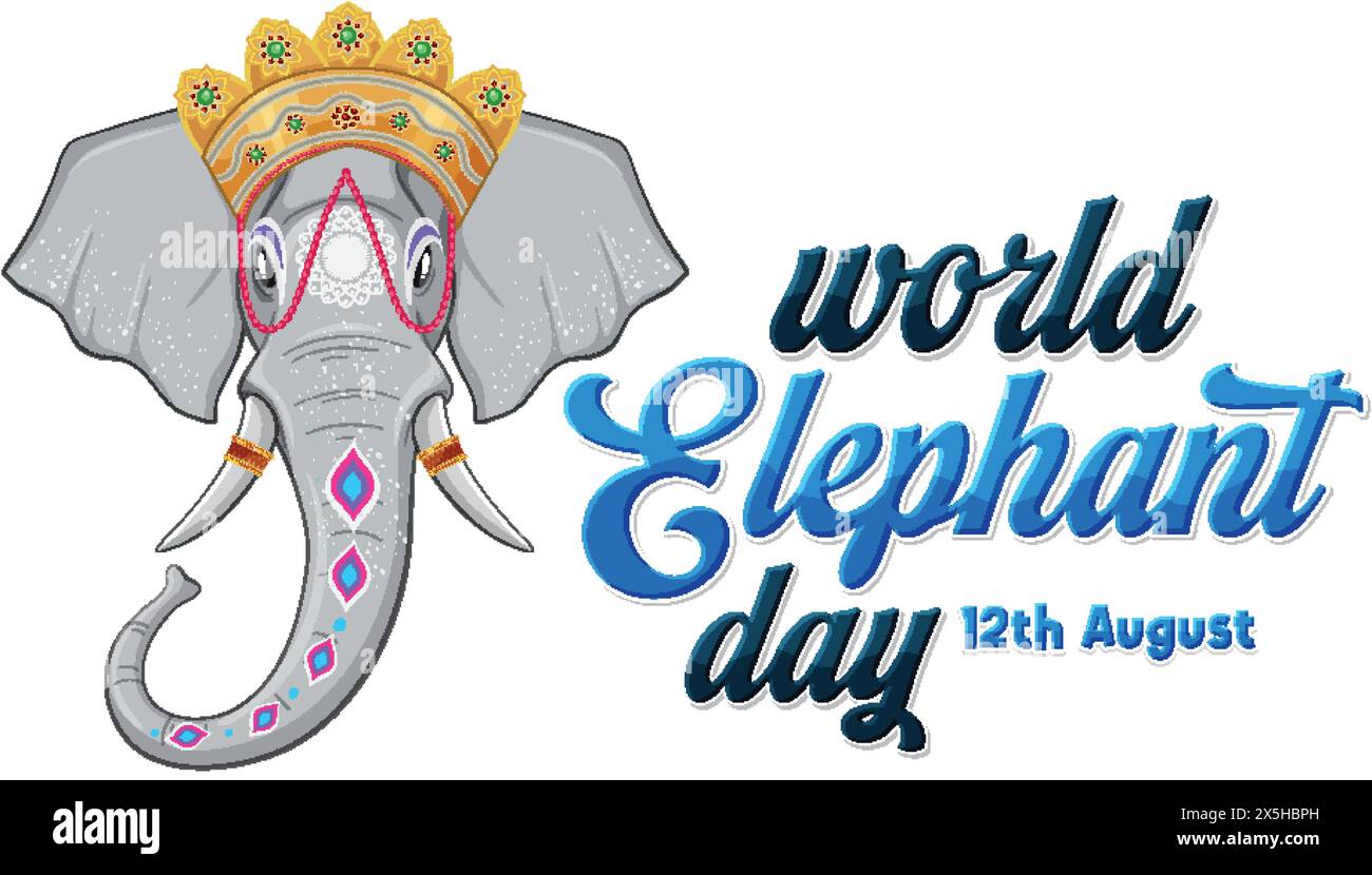 Colorful vector of an elephant celebrating World Elephant Day Stock ... Colorful vector of an elephant celebrating World Elephant Day Stock ...