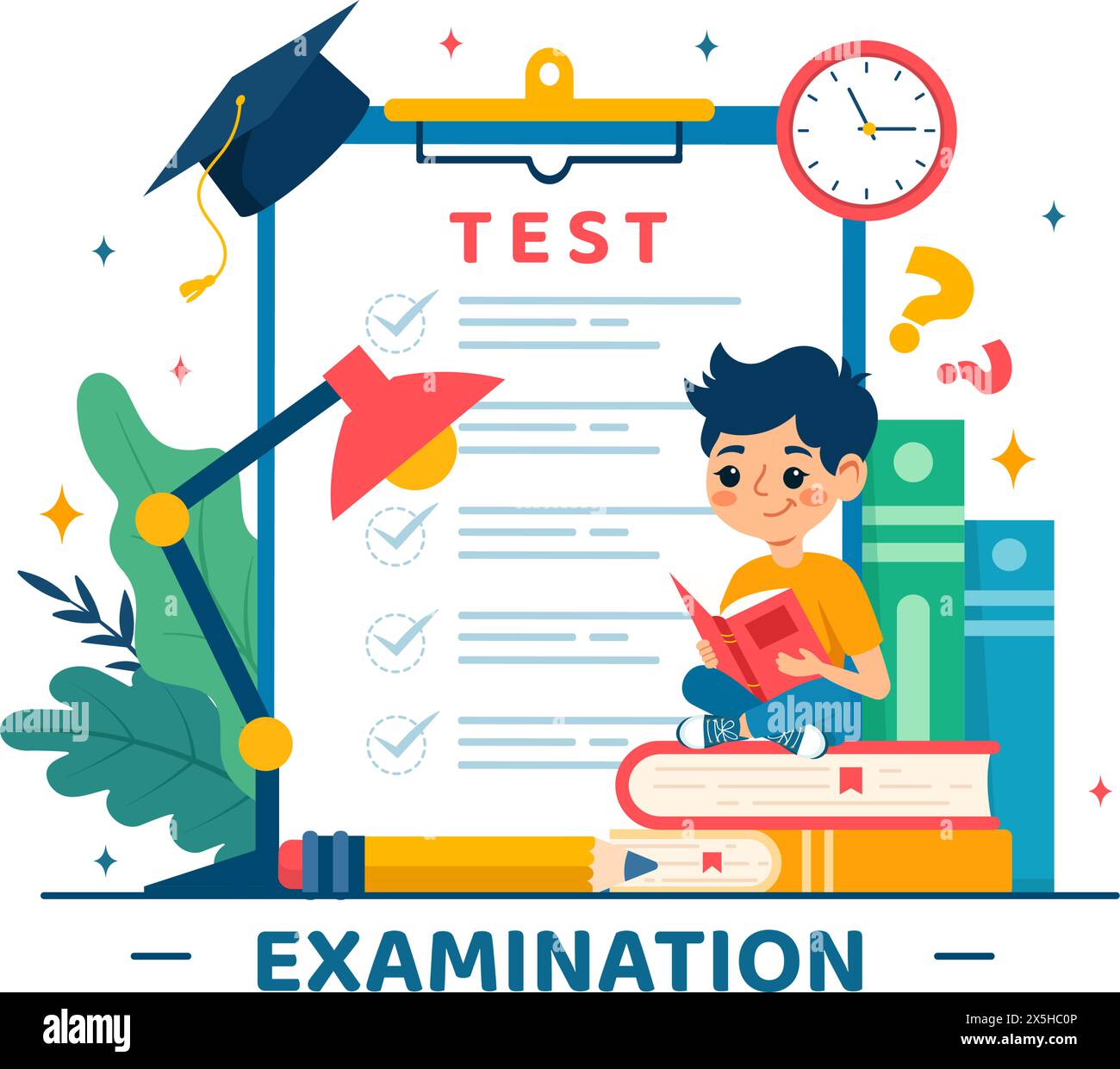 Examination Paper Vector Illustration with Online Exam, Form, Papers ...