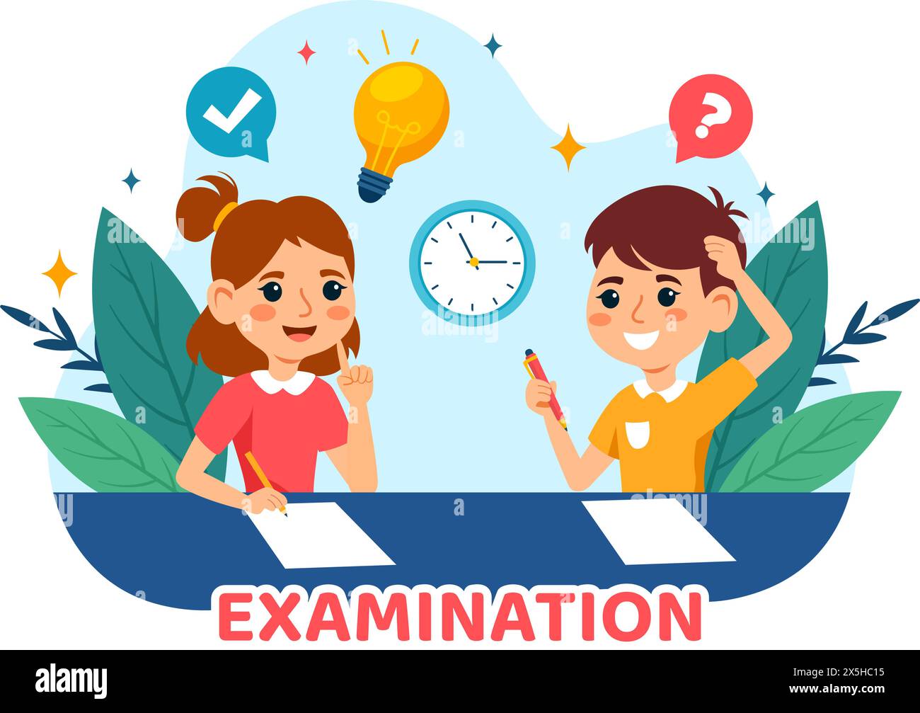 Examination Paper Vector Illustration with Online Exam, Form, Papers ...