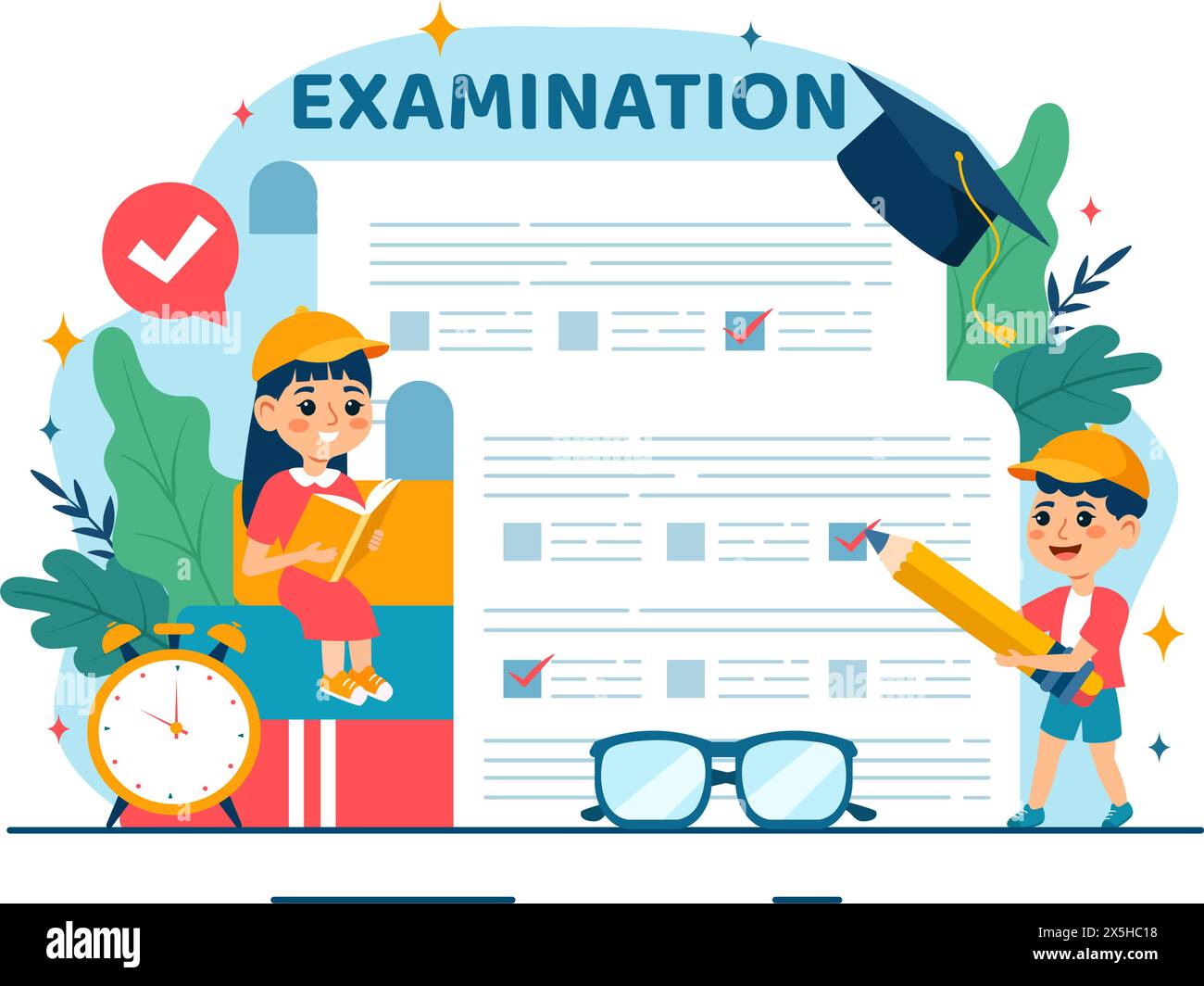 Examination Paper Vector Illustration with Online Exam, Form, Papers ...