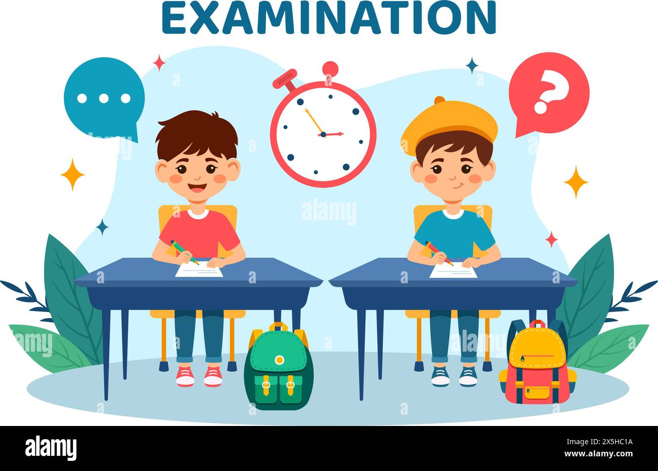 Examination Paper Vector Illustration with Online Exam, Form, Papers ...