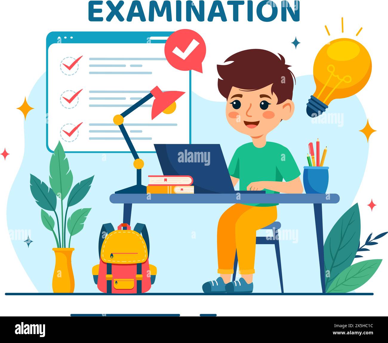 Examination Paper Vector Illustration with Online Exam, Form, Papers ...