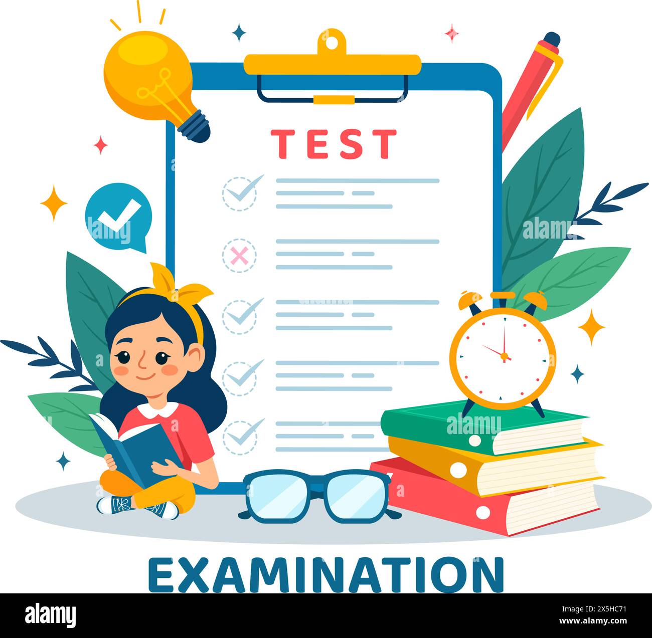 Examination Paper Vector Illustration with Online Exam, Form, Papers ...