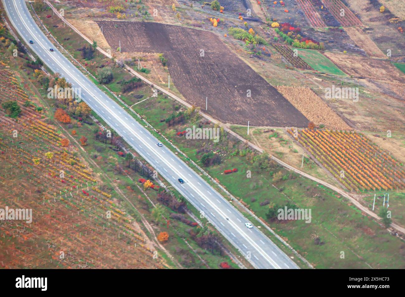 Aerial view rural asphalt motorway hi-res stock photography and images ...