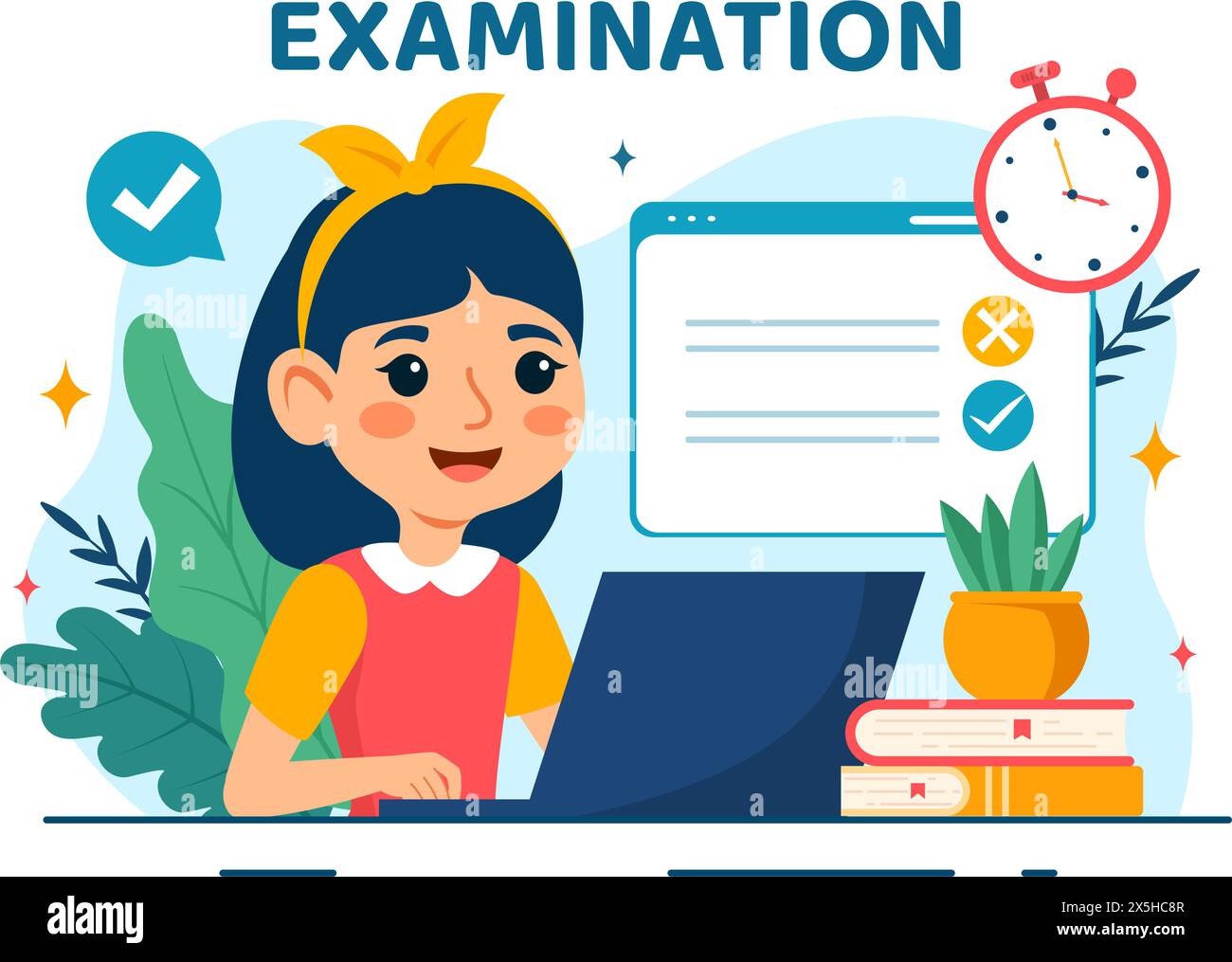 Examination Paper Vector Illustration with Online Exam, Form, Papers ...