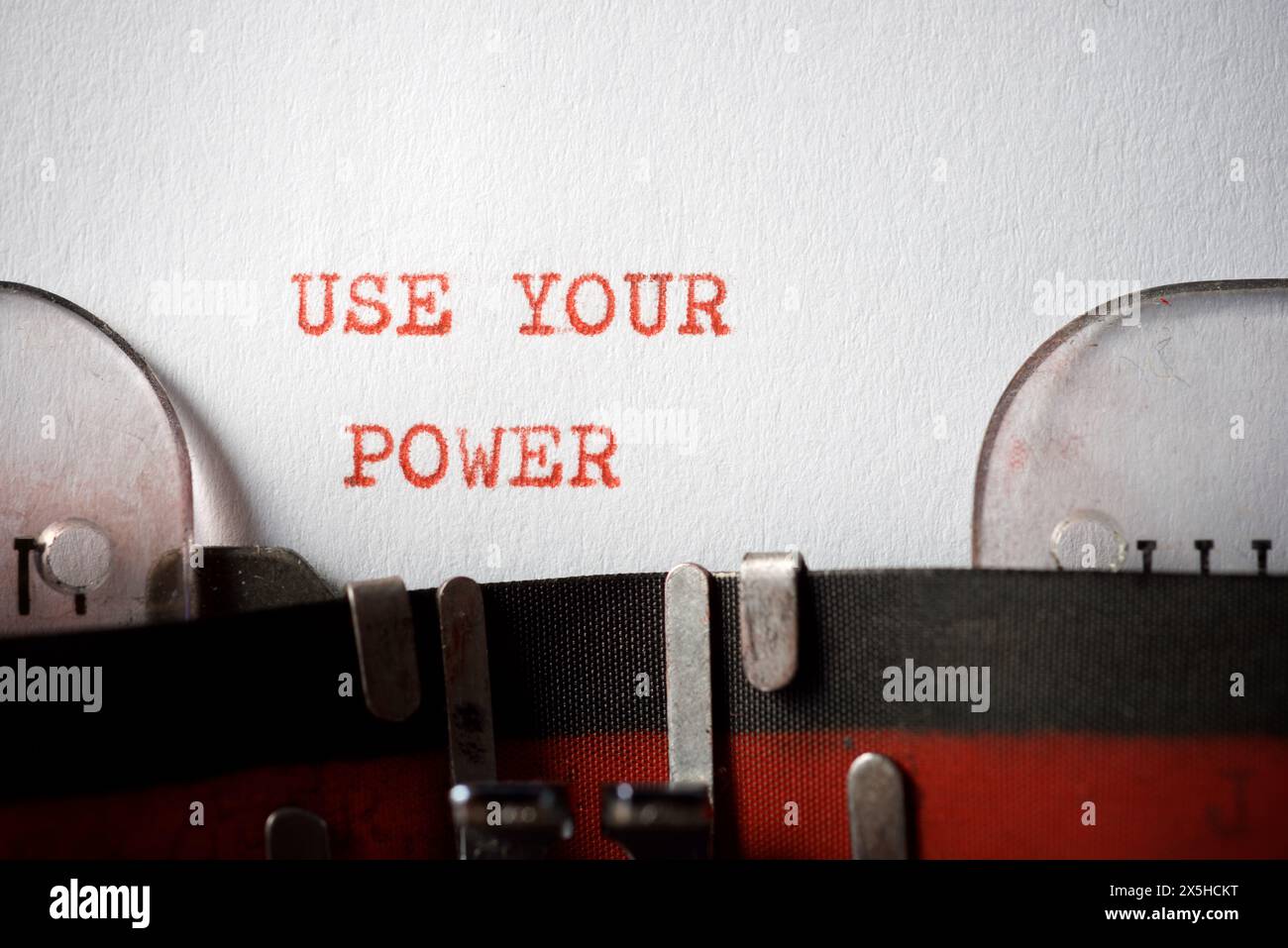 Use your power text written with a typewriter Stock Photo - Alamy