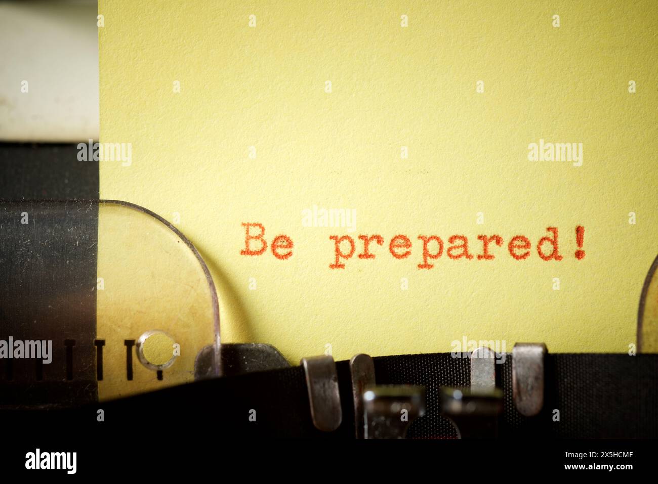 Be prepared text written with a typewriter Stock Photo - Alamy