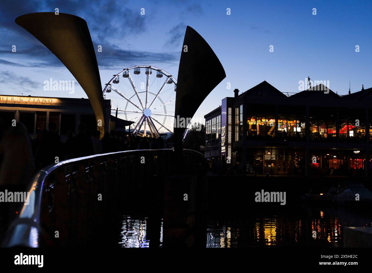 Bristol, England- March 29, 2024: The Pero's Bridge and promenade in ...