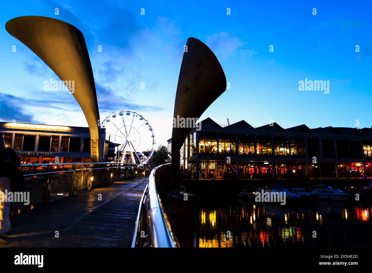 Bristol, England- March 29, 2024: The Pero's Bridge and promenade in ...