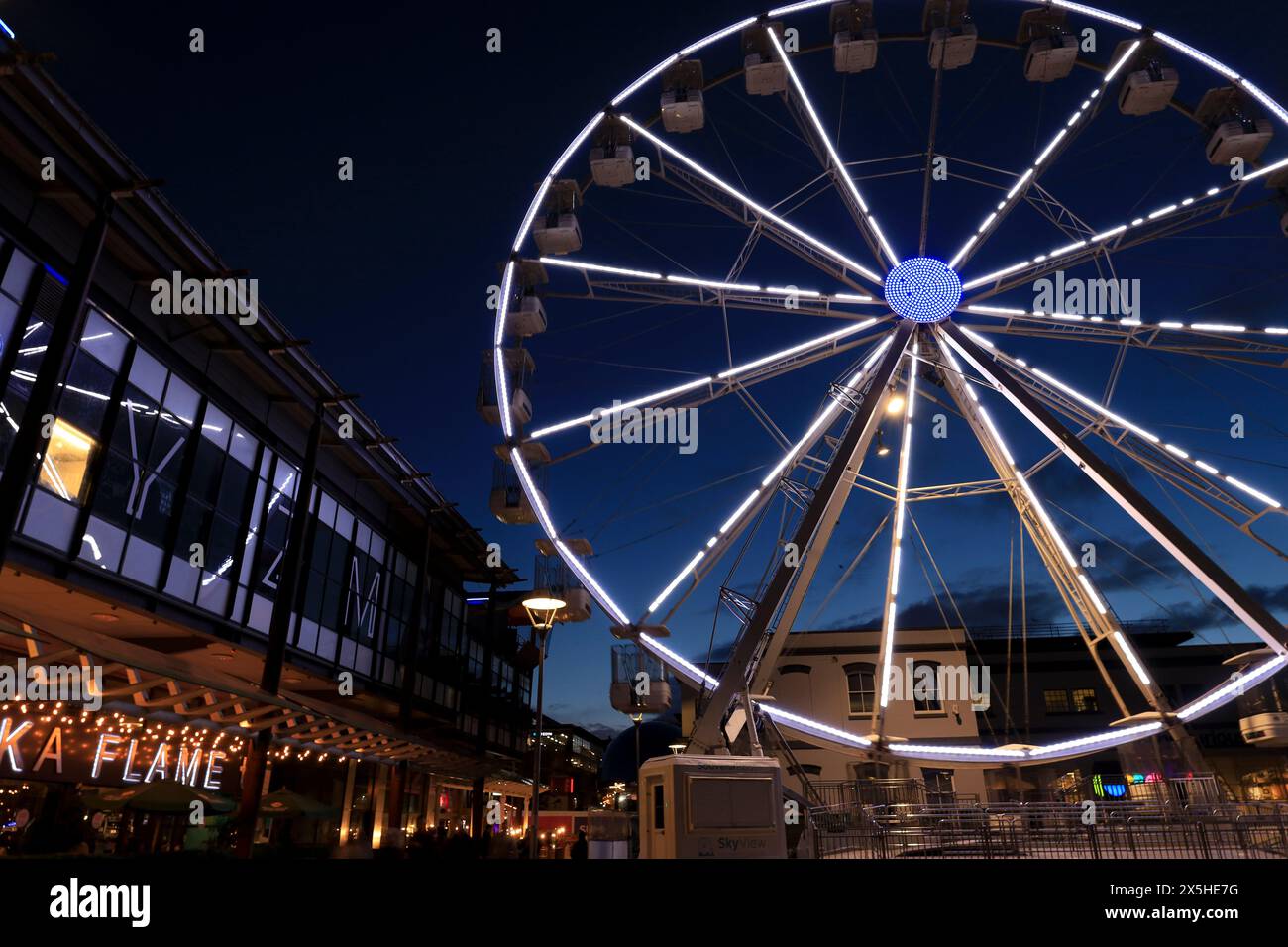 Bristol, England- March 28, 2024: Vintage fairground in Harbourside ...